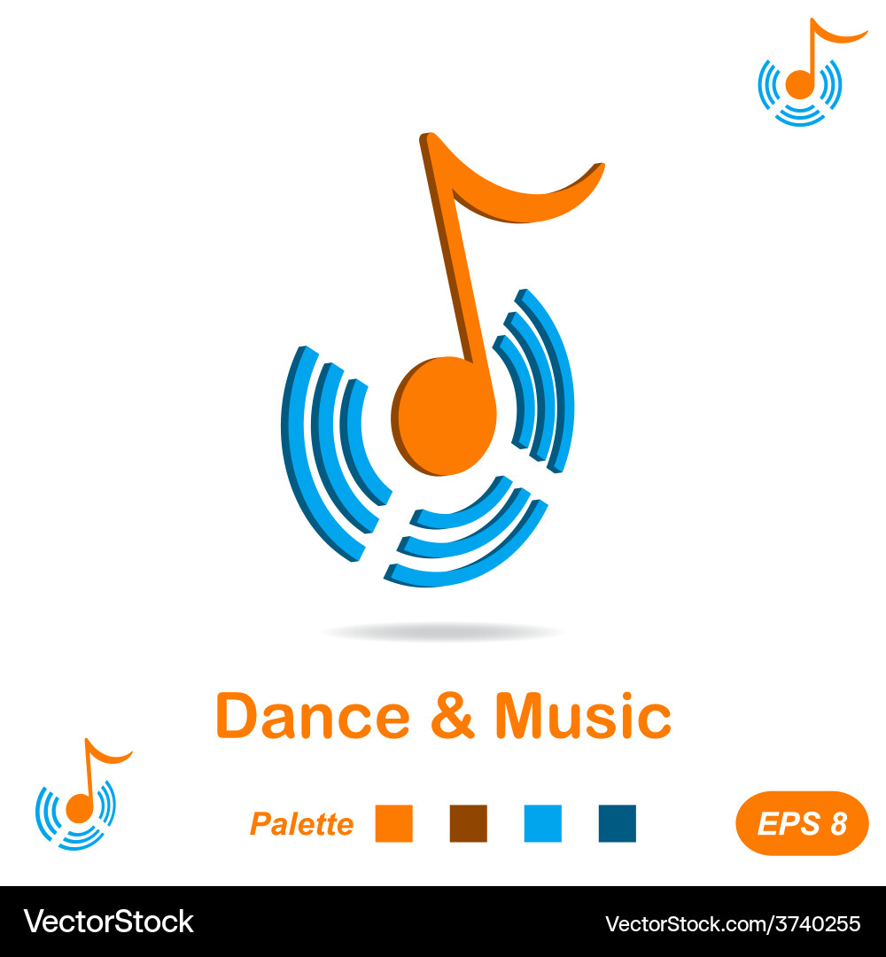 Dance and music concept sign Royalty Free Vector Image