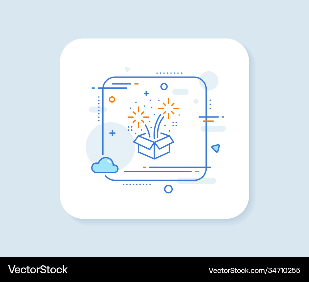 Fireworks line icon pyrotechnic salute sign Vector Image
