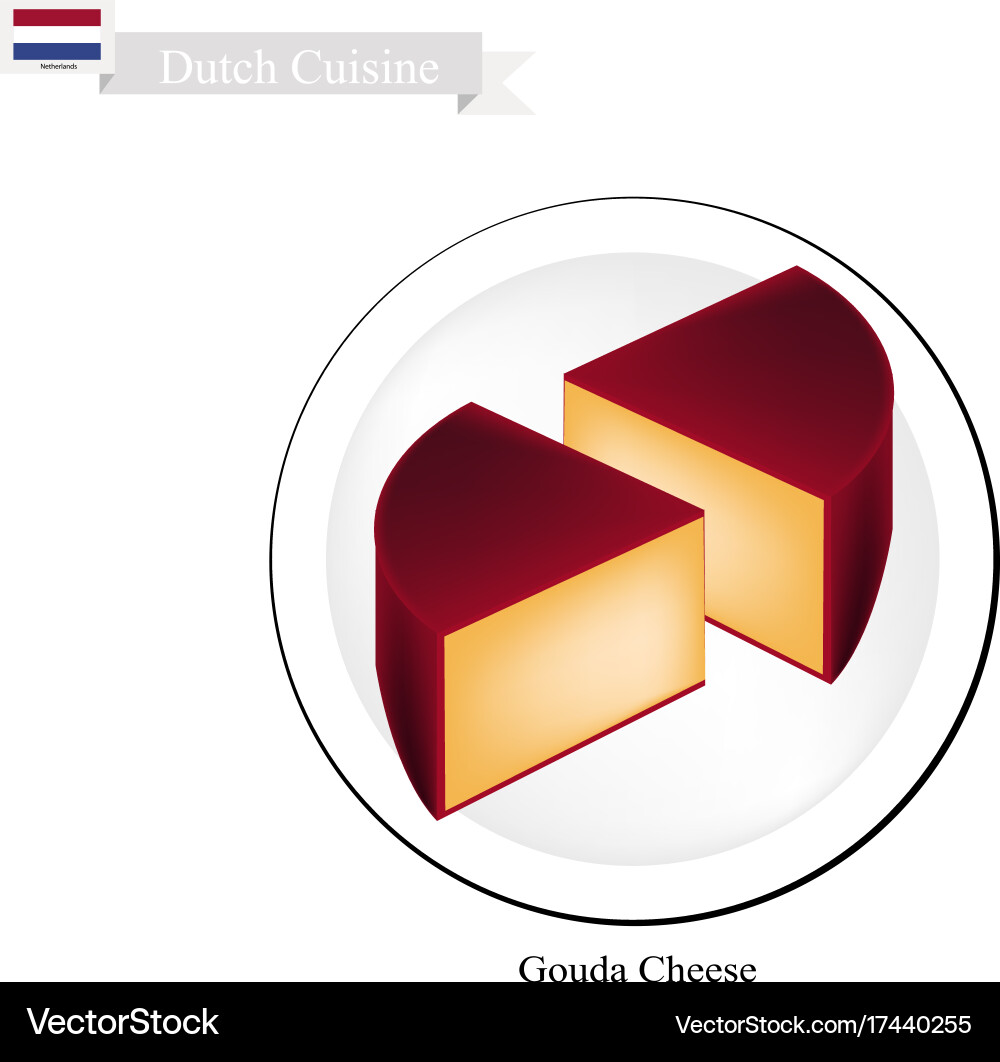 Gouda cheese a traditional dish netherlands Vector Image