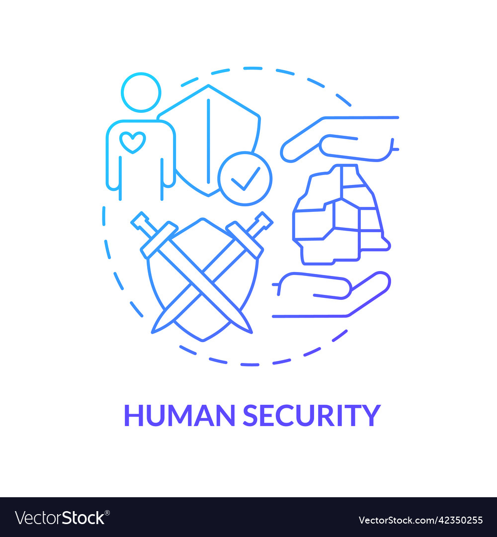 Human security blue gradient concept icon Vector Image