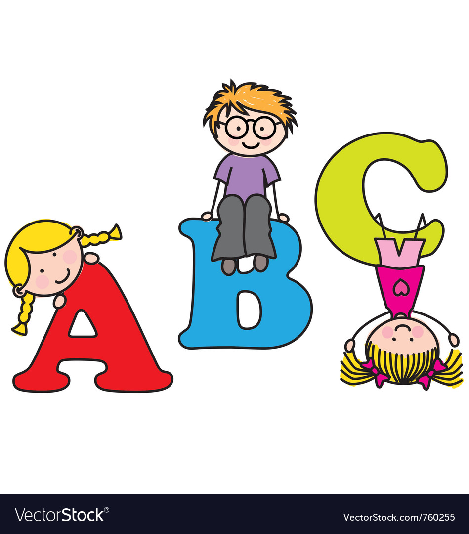Learning the alphabet Royalty Free Vector Image