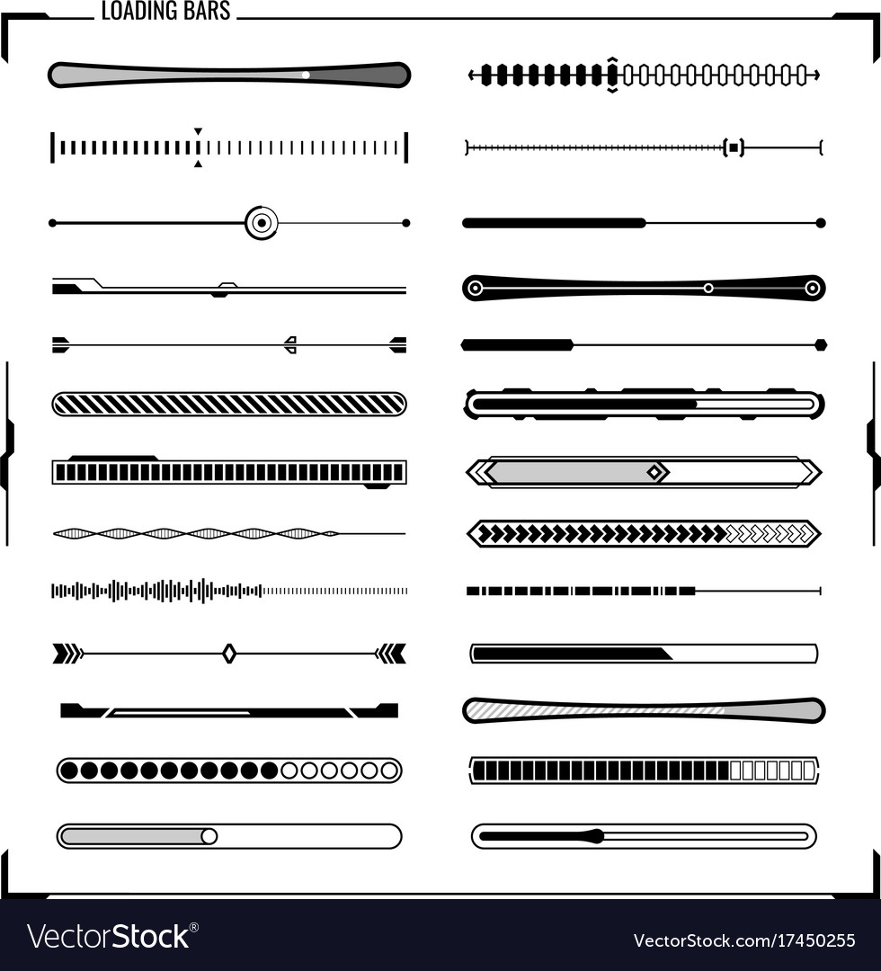 Loading bars set Royalty Free Vector Image - VectorStock