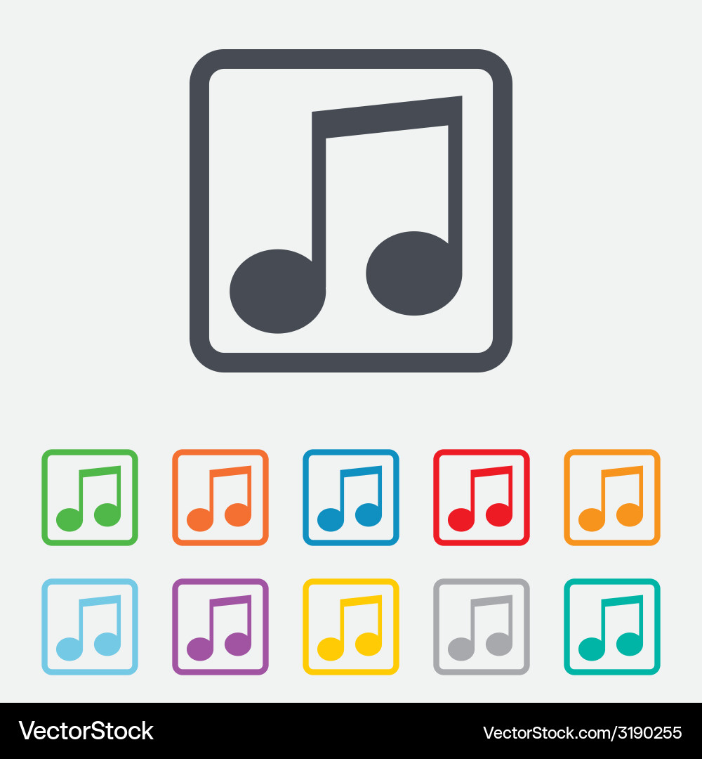 Music note sign icon Musical symbol Royalty Free Vector