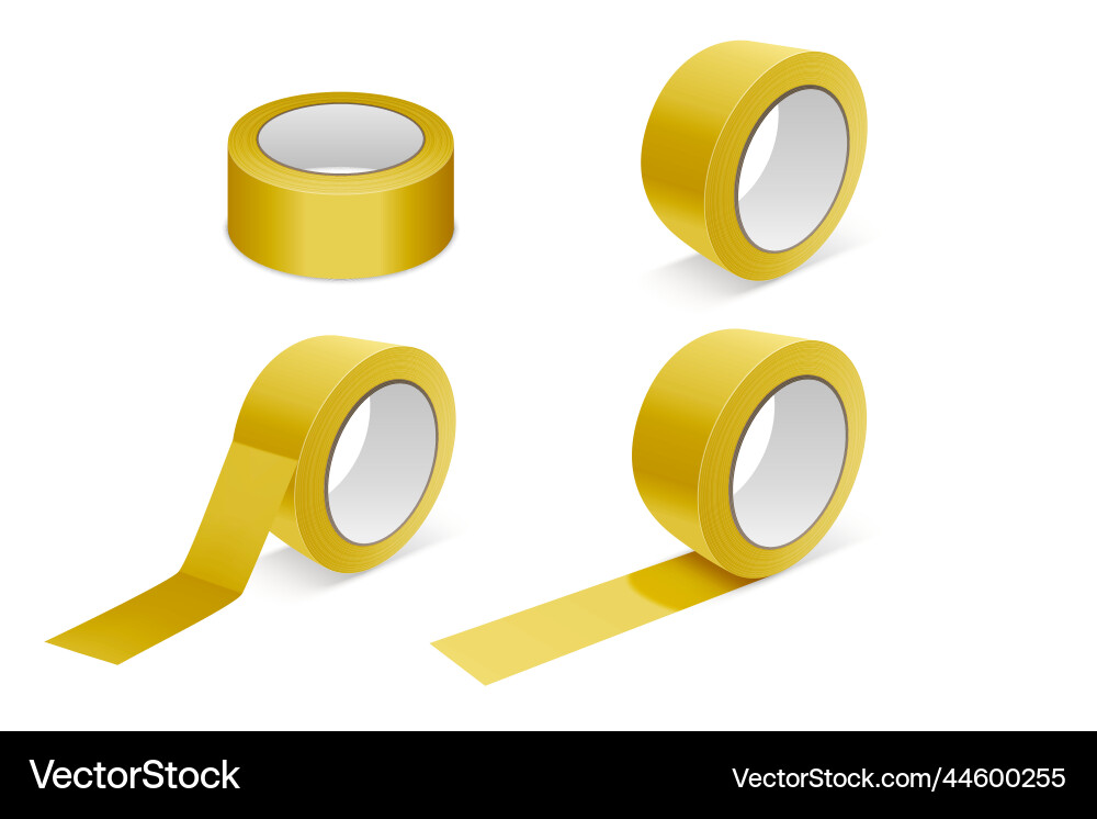 Realistic beige 3d yellow tape roll icon Vector Image