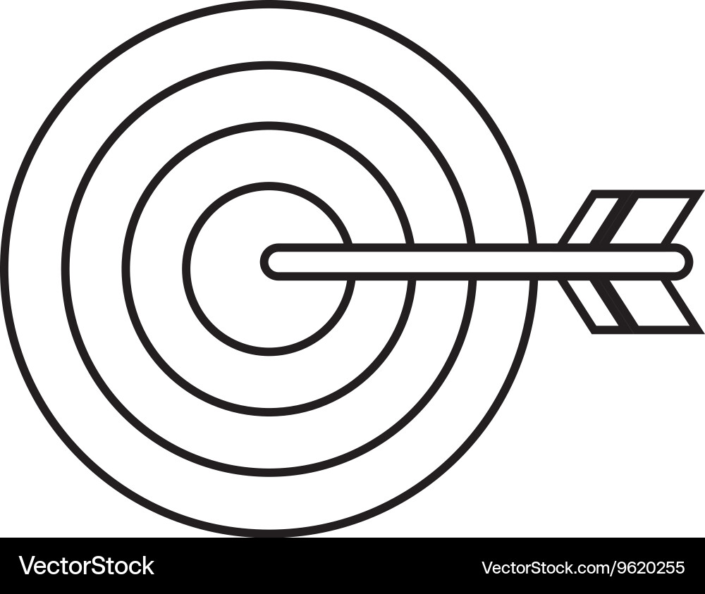 Target with arrow isolated icon design Royalty Free Vector