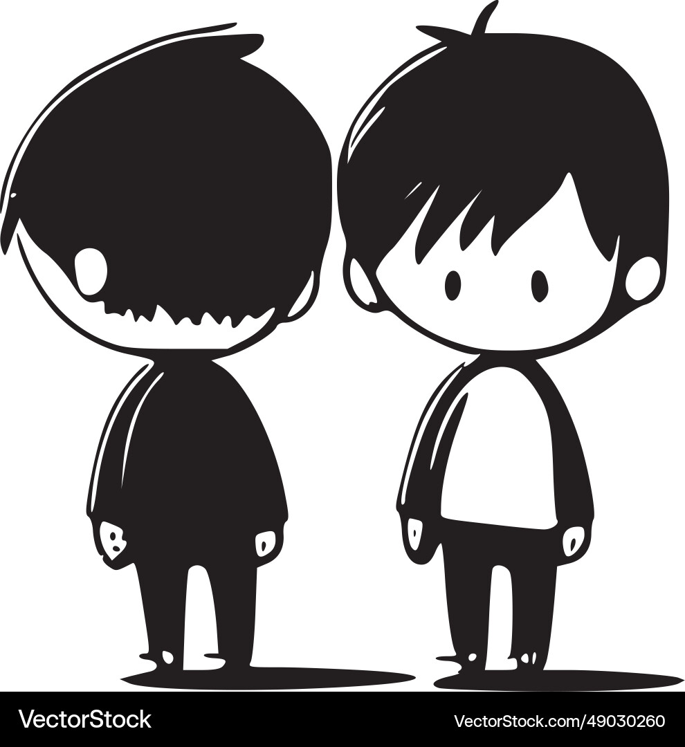 Best friend - black and white Royalty Free Vector Image