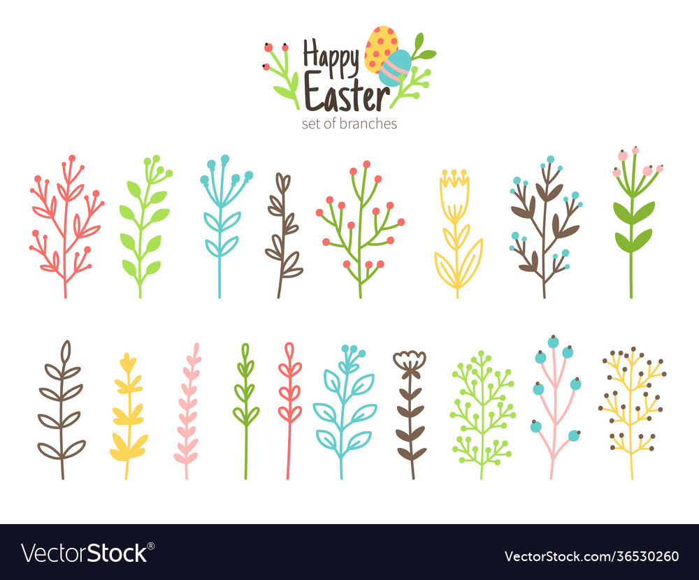 Blooming easter branches Royalty Free Vector Image