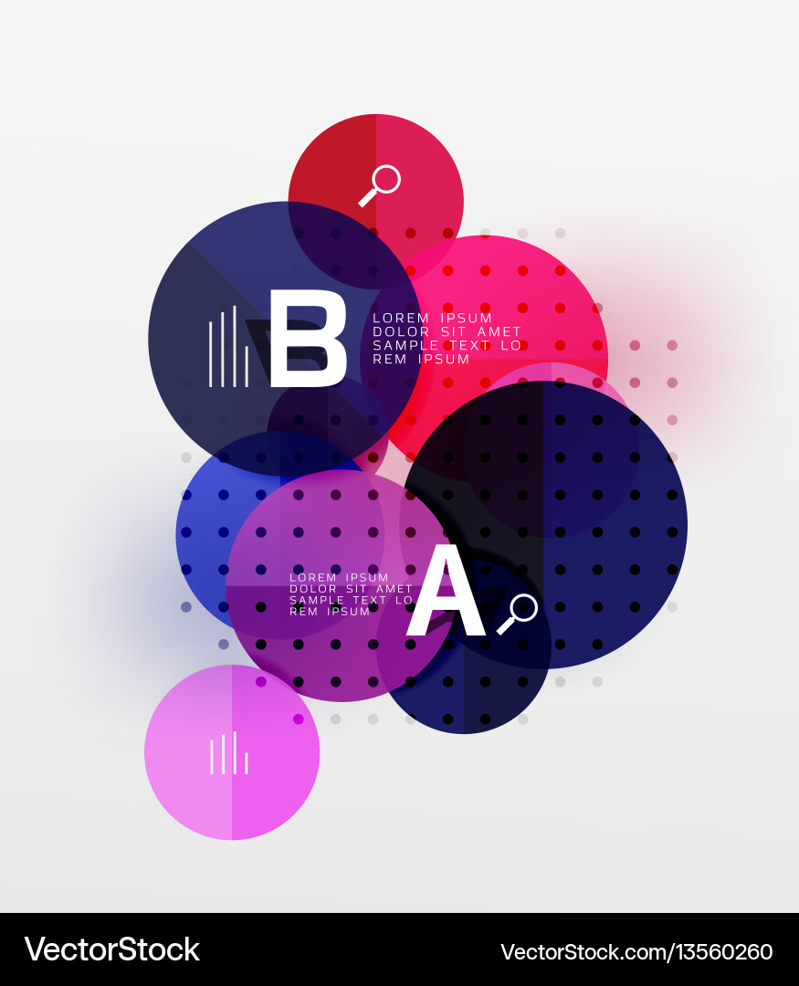 Colorful glossy circle infographics Royalty Free Vector
