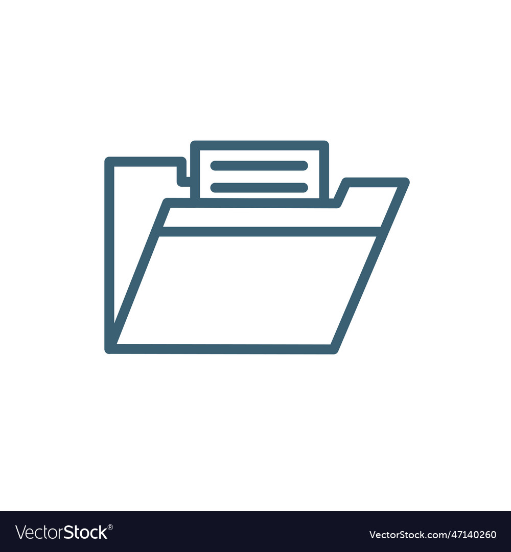 Computer folder icons thin line folder Royalty Free Vector