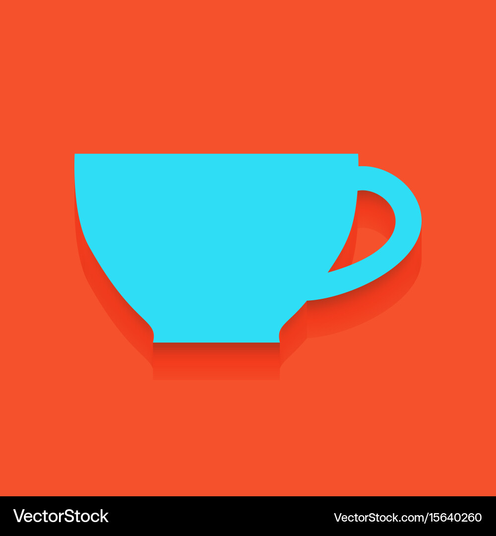Cup sign whitish icon on brick wall Royalty Free Vector