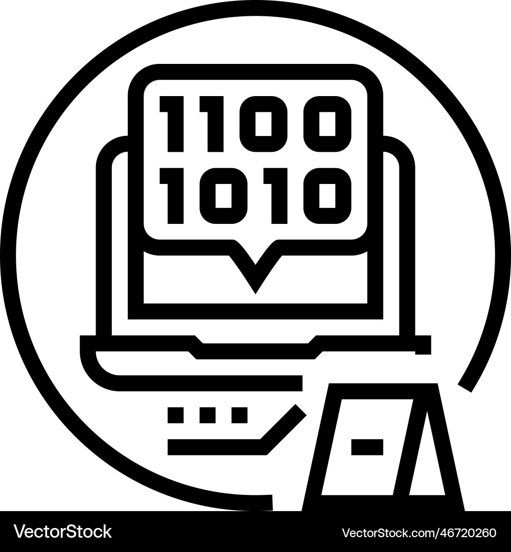 Digital evidence crime line icon Royalty Free Vector Image