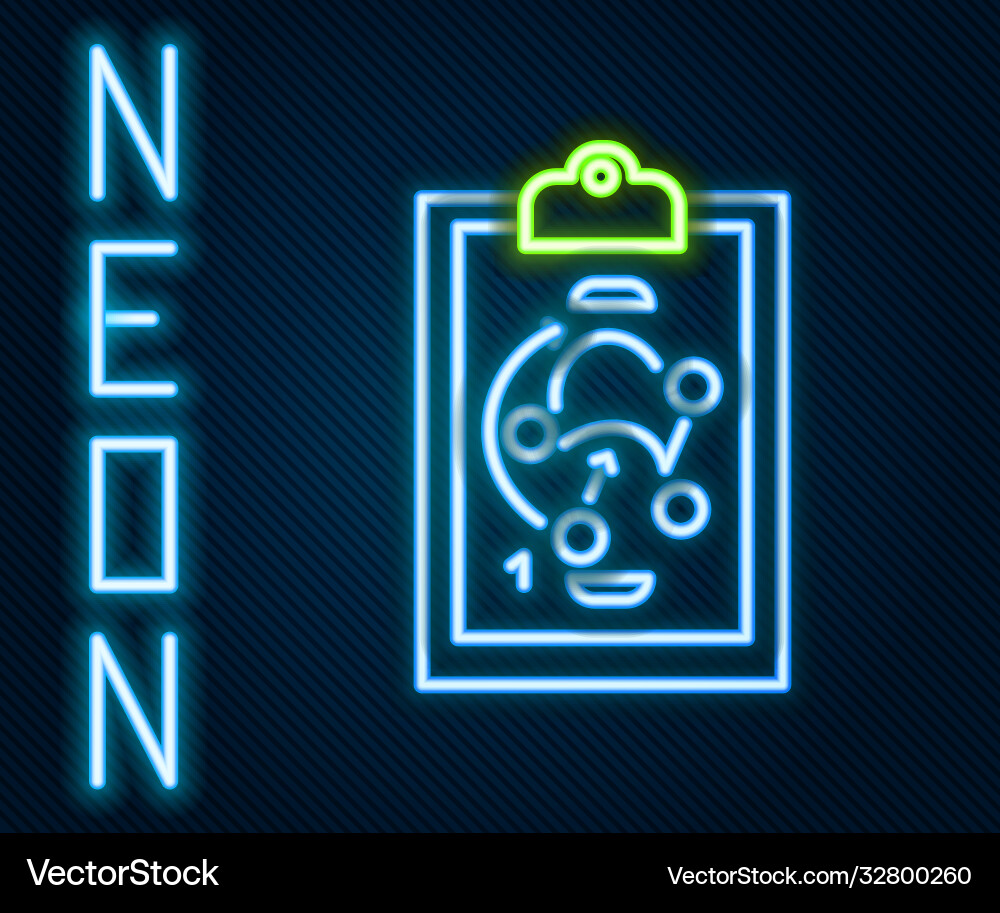 Glowing neon line planning strategy concept icon Vector Image