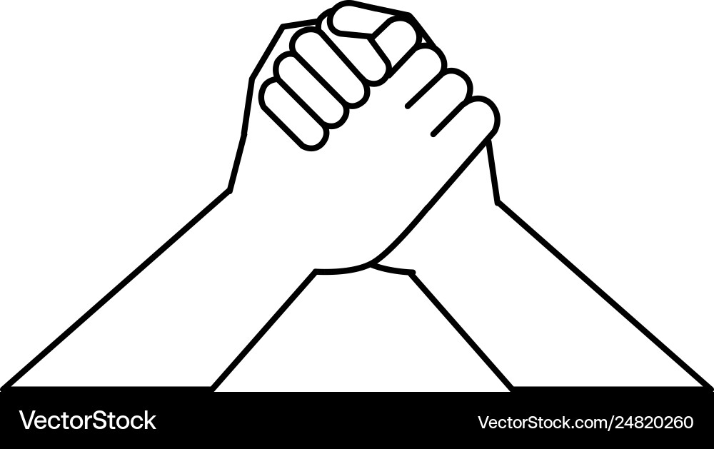 Hands holding support symbol in black and white Vector Image