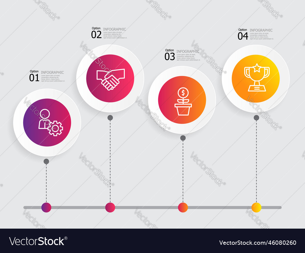 Horizontal timeline infographic element report Vector Image