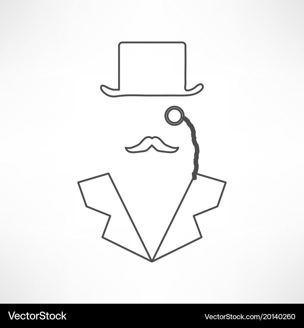 Man in suit secret service agent icon Royalty Free Vector