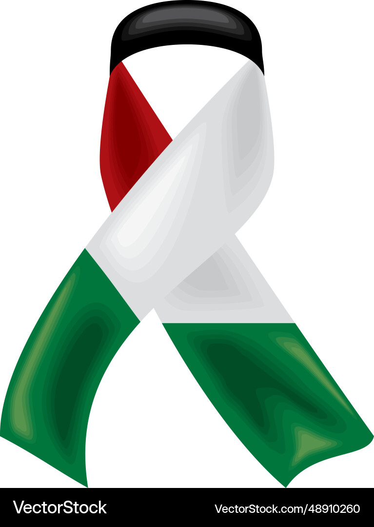 Palestine flag in ribbon Royalty Free Vector Image