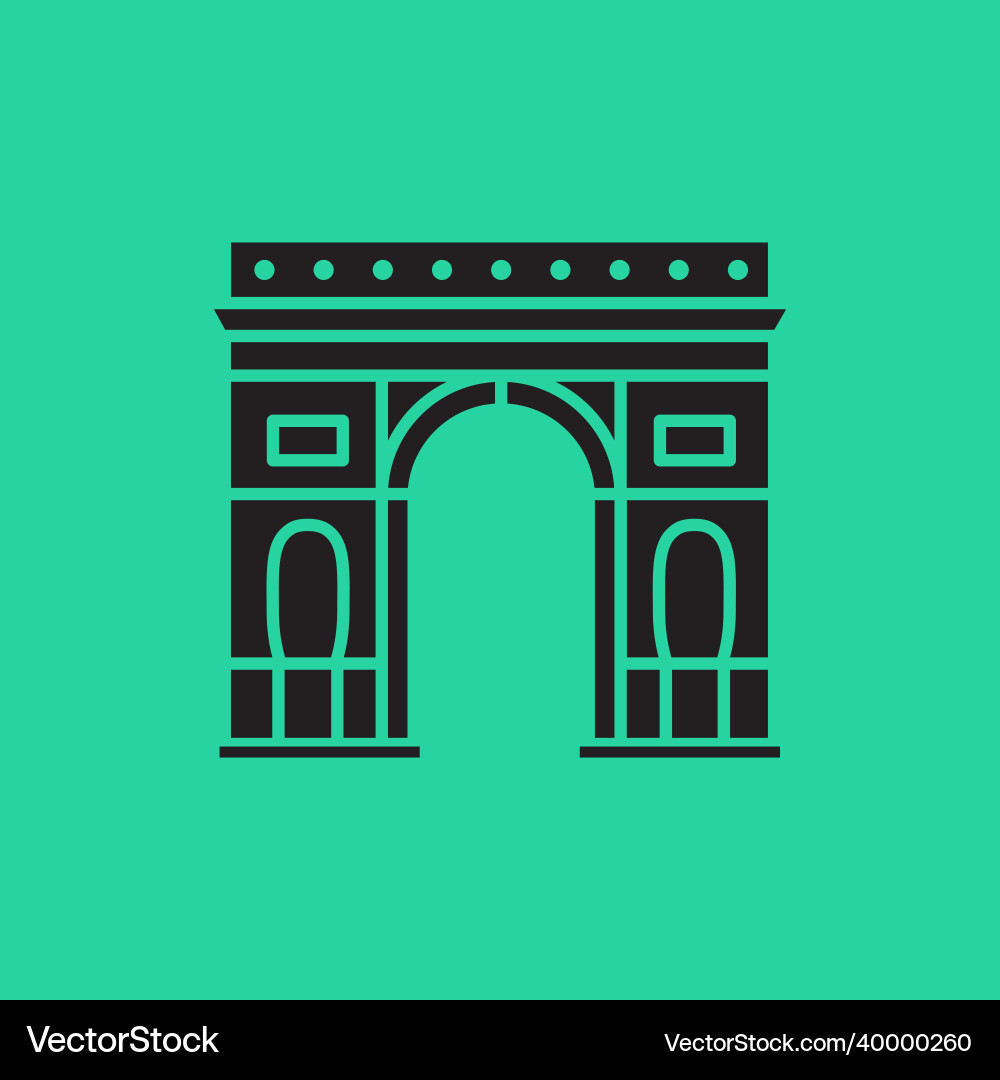 Triumphal arch icon classic baroque architecture Vector Image