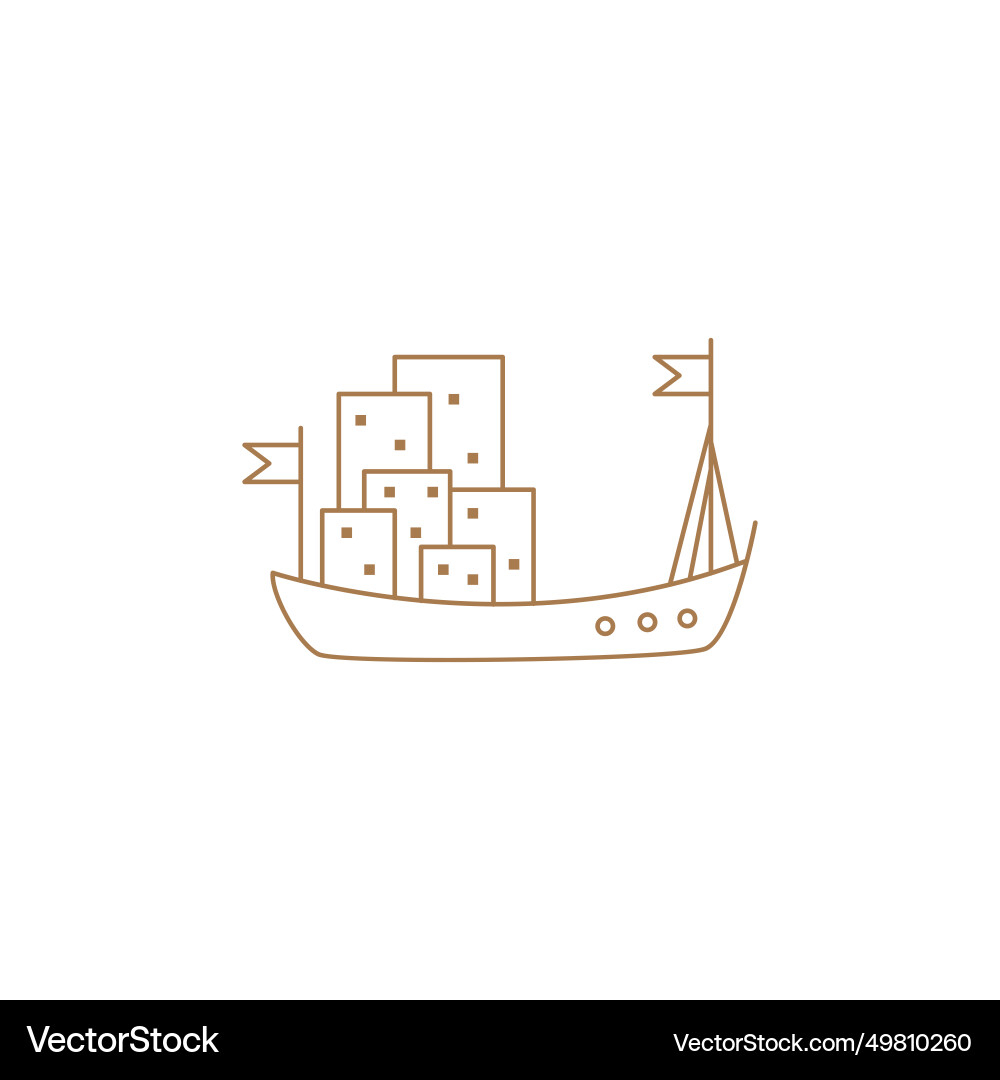 Vessel boat icon logo design Royalty Free Vector Image