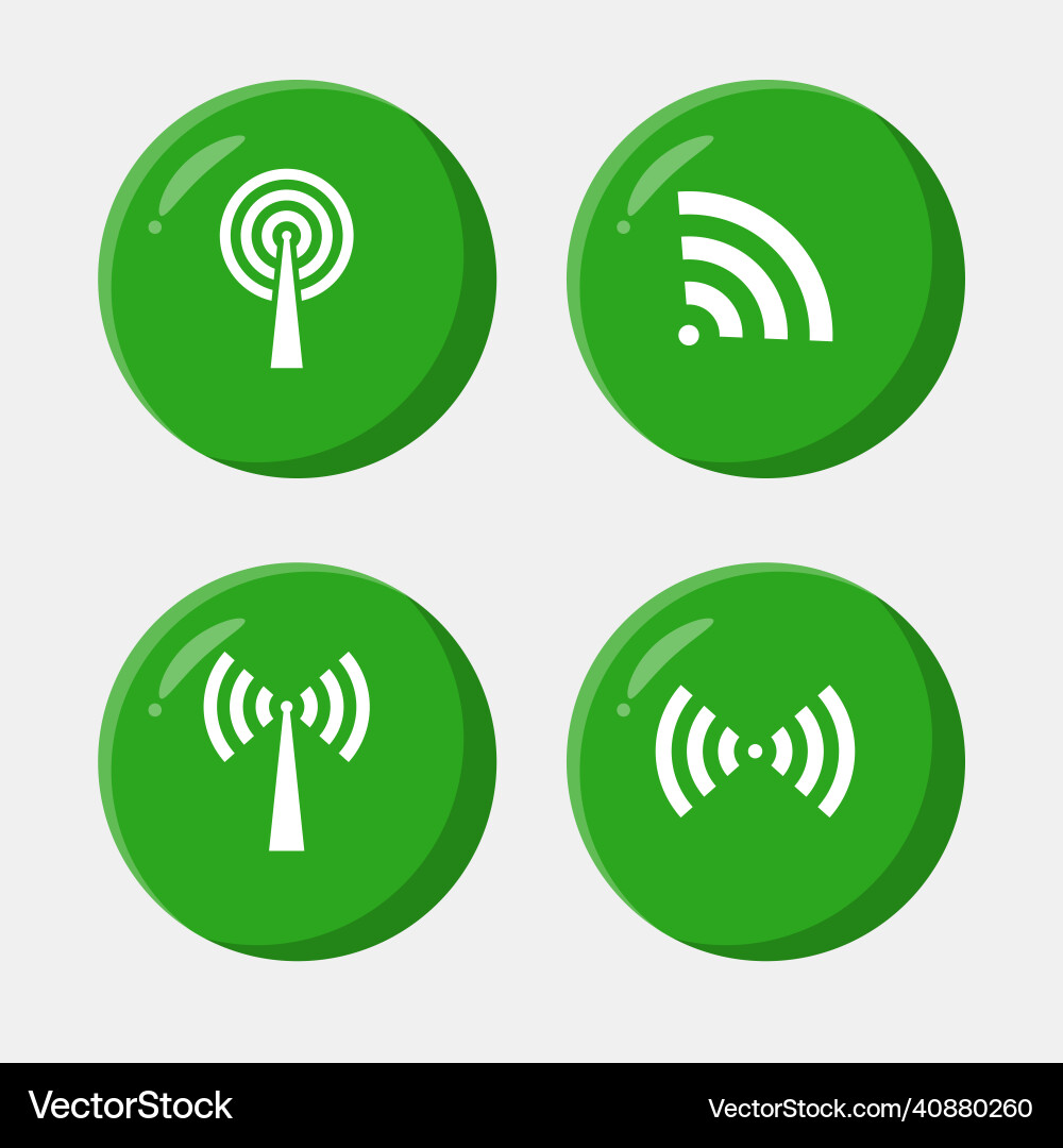Wifi hotspot 3d icon set modern style Royalty Free Vector