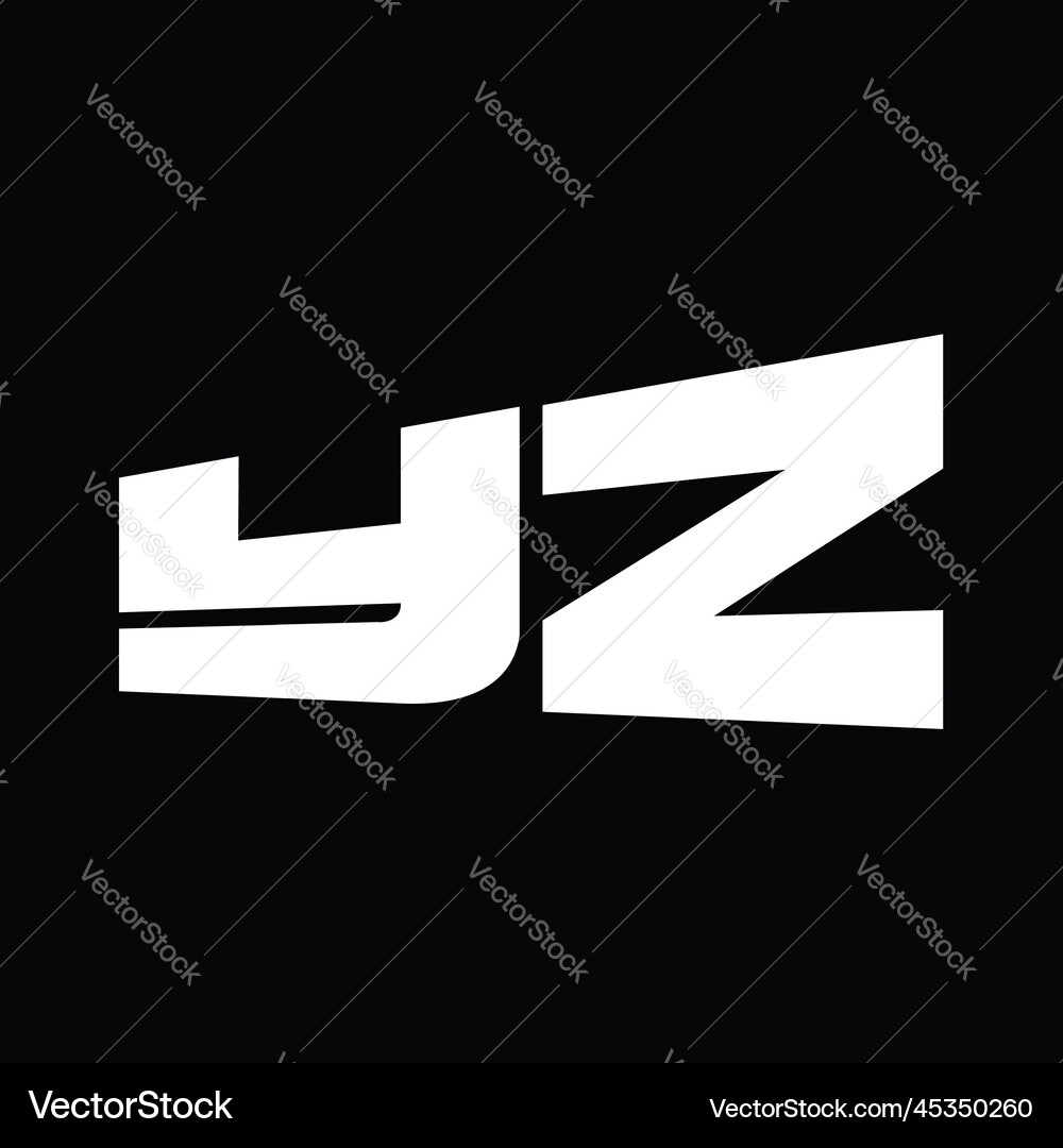 Yz logo monogram big alphabet design template Vector Image