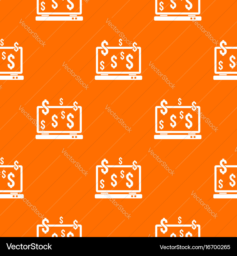 Computer monitor and dollar signs pattern seamless