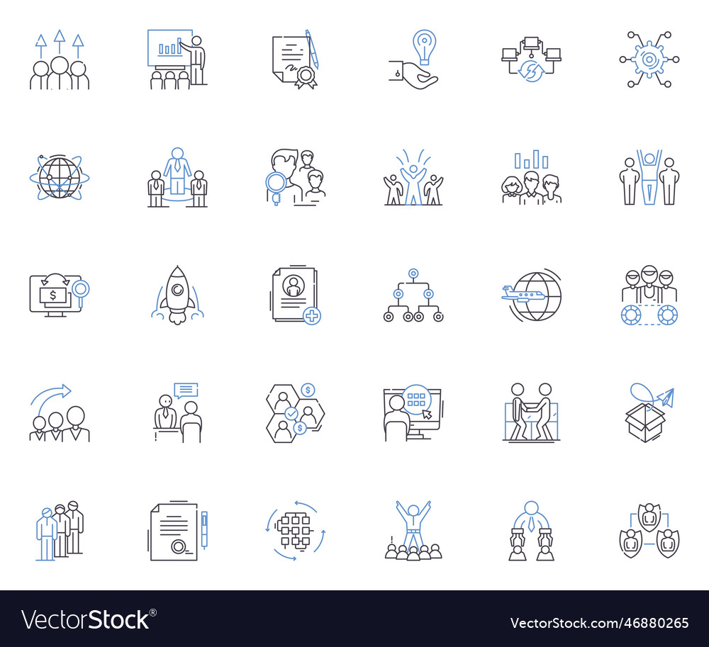 Decision-making and resolution line icons Vector Image