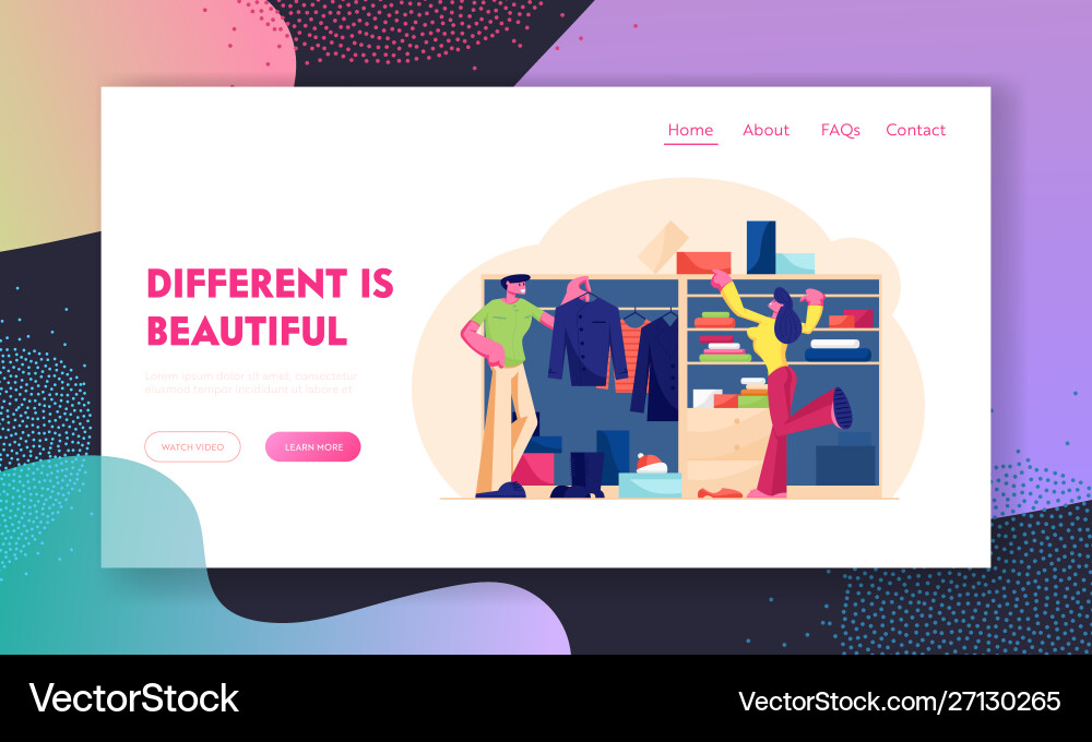 Domestic storage and organize clothes system Vector Image