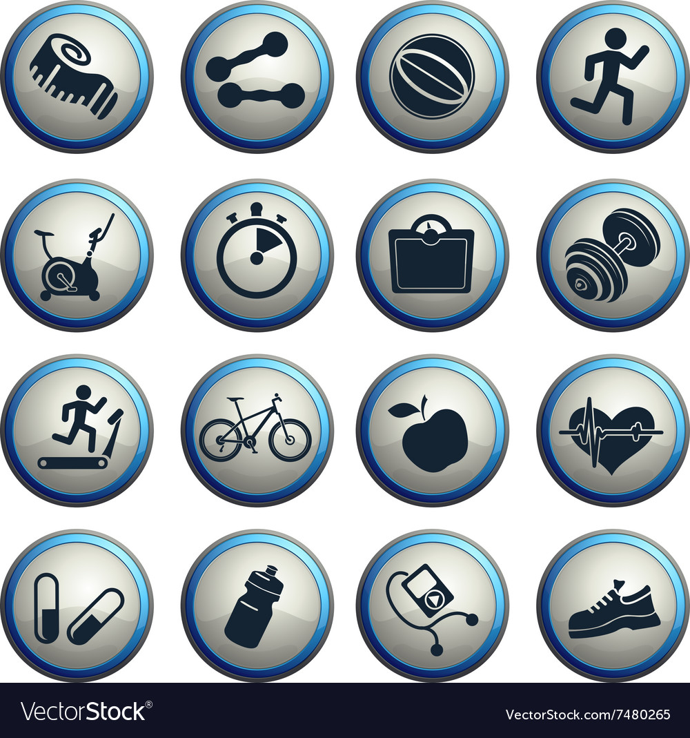 Fitness icons set Royalty Free Vector Image - VectorStock