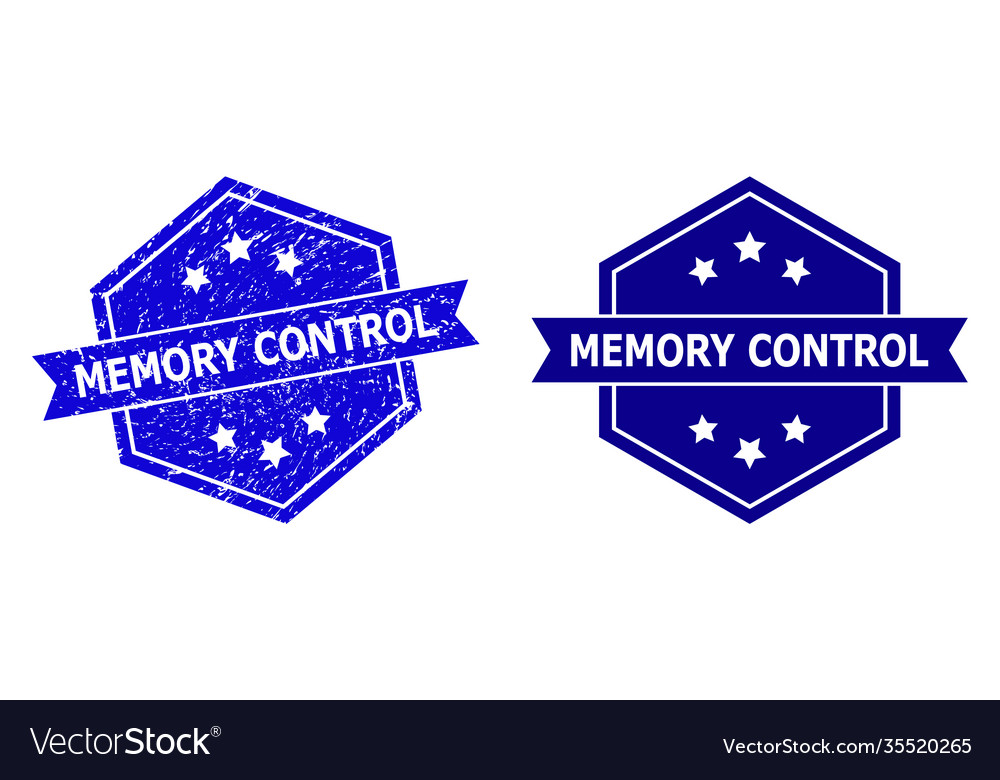 Hexagonal memory control watermark with corroded Vector Image