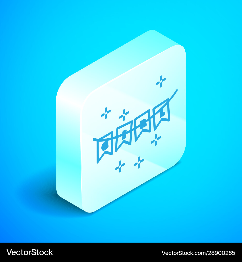 Isometric line carnival garland with flags icon Vector Image