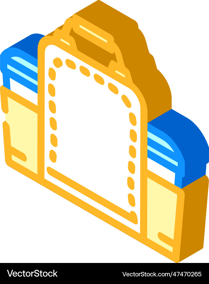 Lunch box bag healthy isometric icon Royalty Free Vector