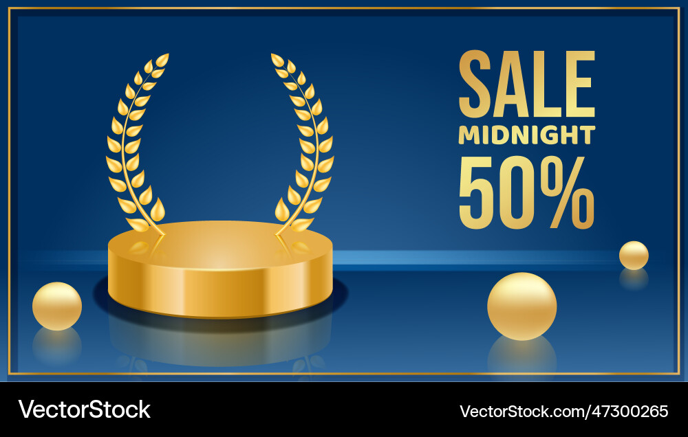 Midnight sale realistic banner Royalty Free Vector Image