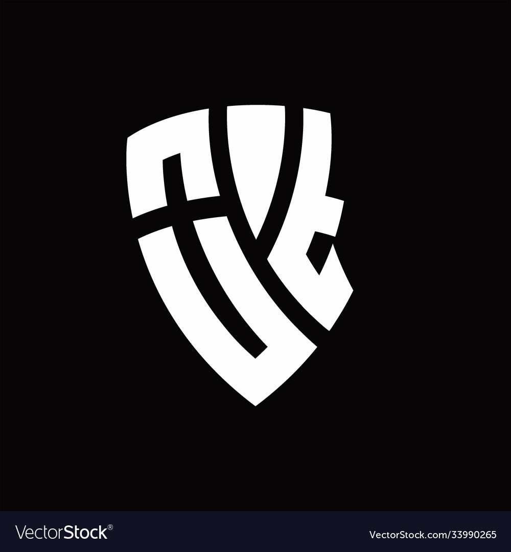 Ot logo monogram with shield elements shape Vector Image