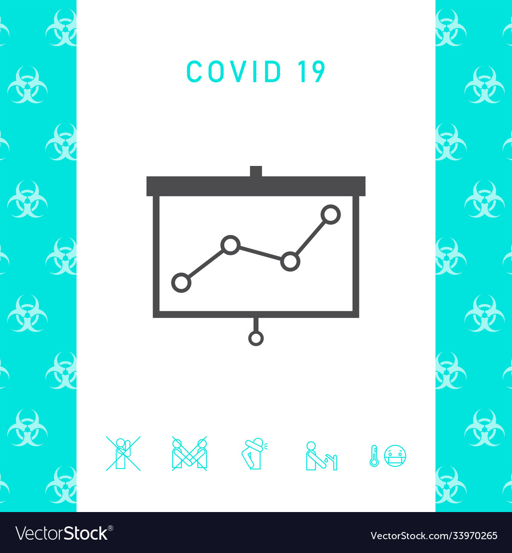 Projector screen with graph graphic elements Vector Image