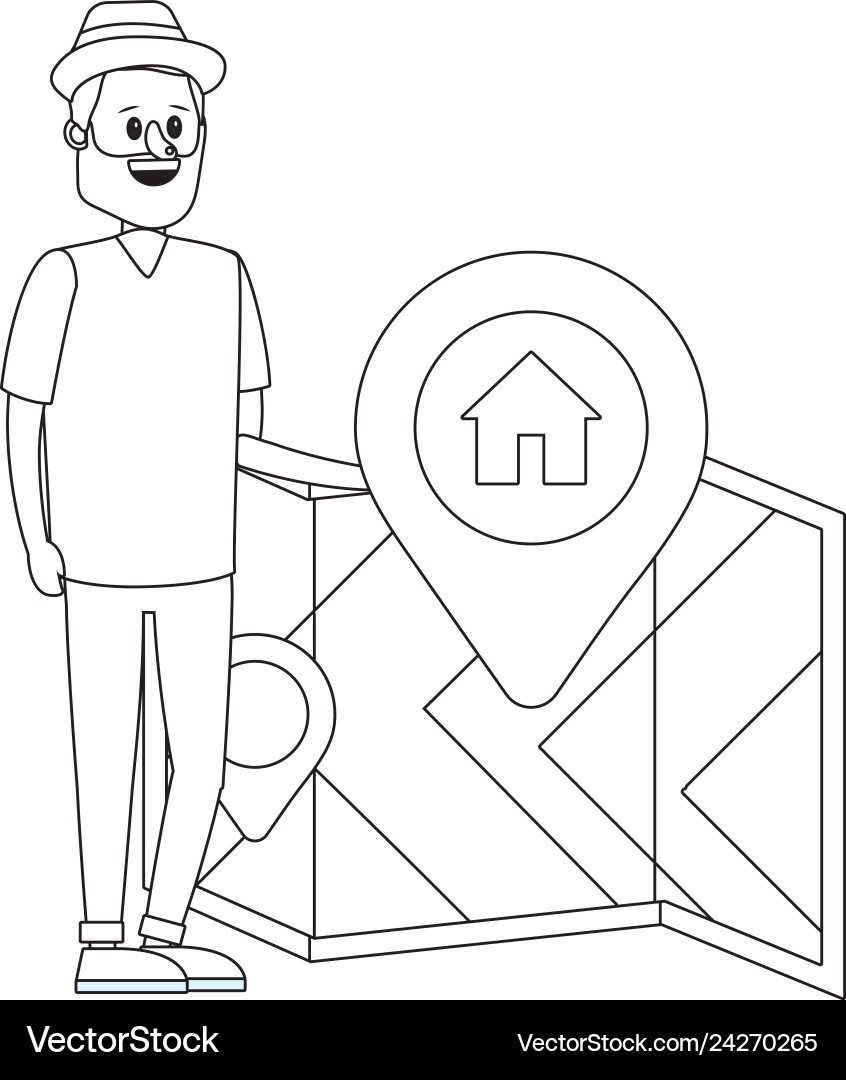 Real estate man cartoon Royalty Free Vector Image