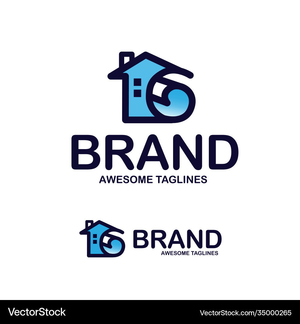 Roll paper and house logo concept Royalty Free Vector Image