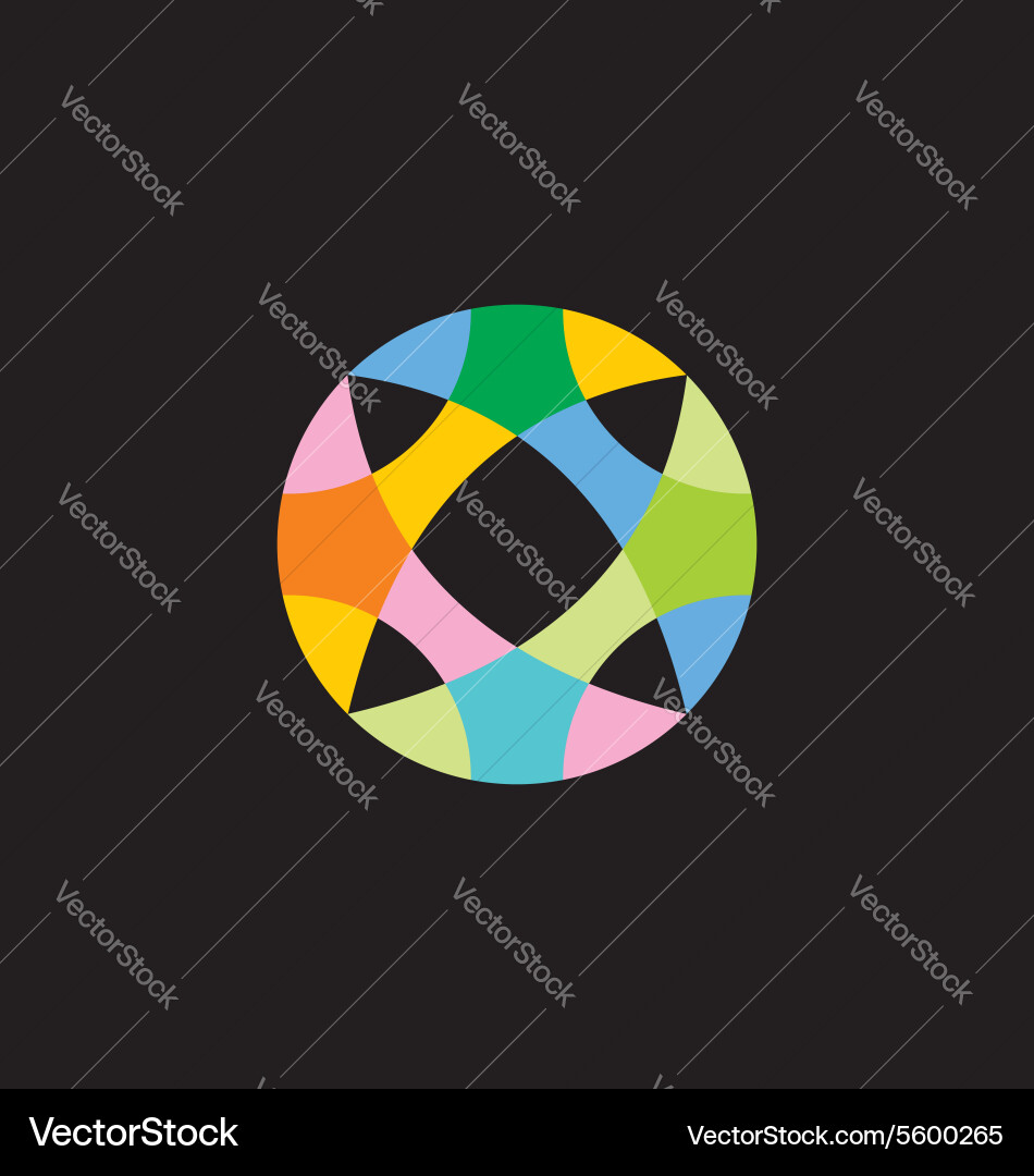 Round abstract colorful ball logo Royalty Free Vector Image