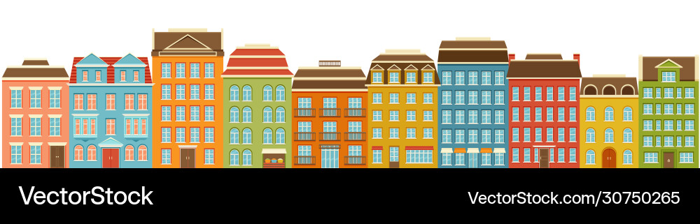 Set modern multi-storey buildings residential Vector Image