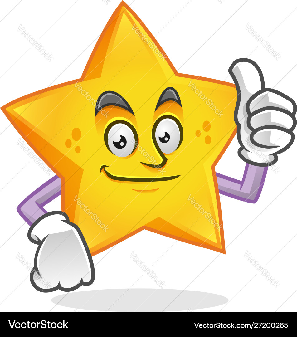 Star character design or mascot perfect Royalty Free Vector