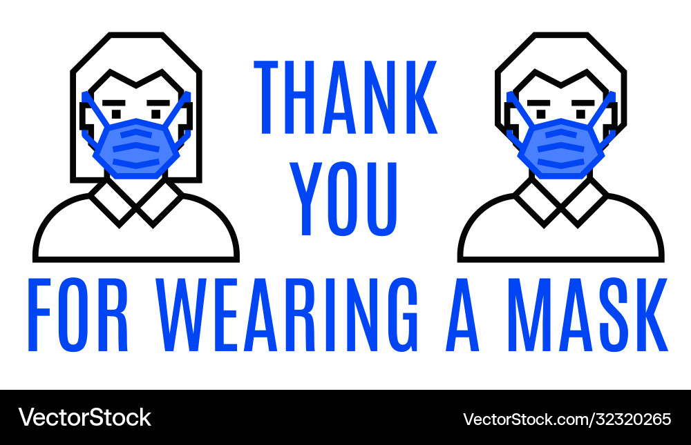 Thank you for wearing mask Royalty Free Vector Image