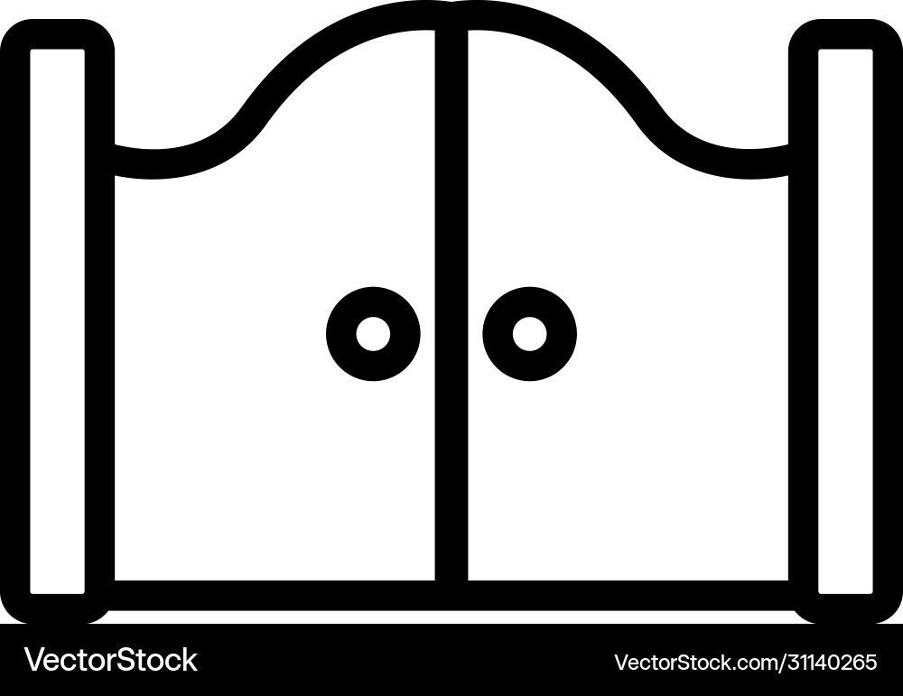 Wave-shaped entrance access gate closer view icon Vector Image