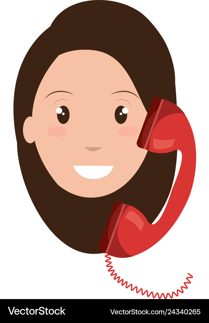 Woman calling with telephone Royalty Free Vector Image