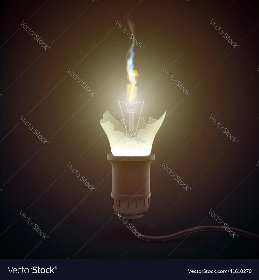 Broken bulb composition Royalty Free Vector Image