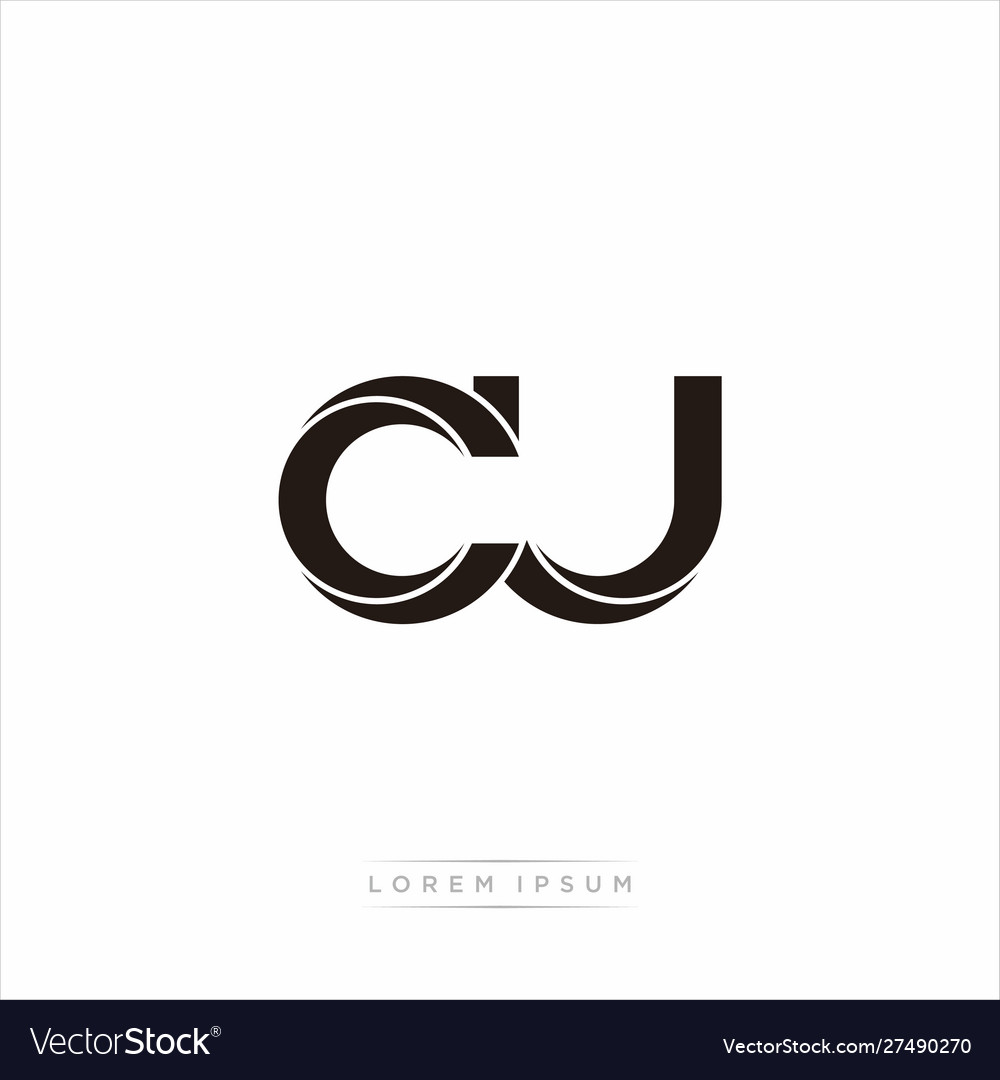 Cu initial letter split lowercase modern monogram Vector Image