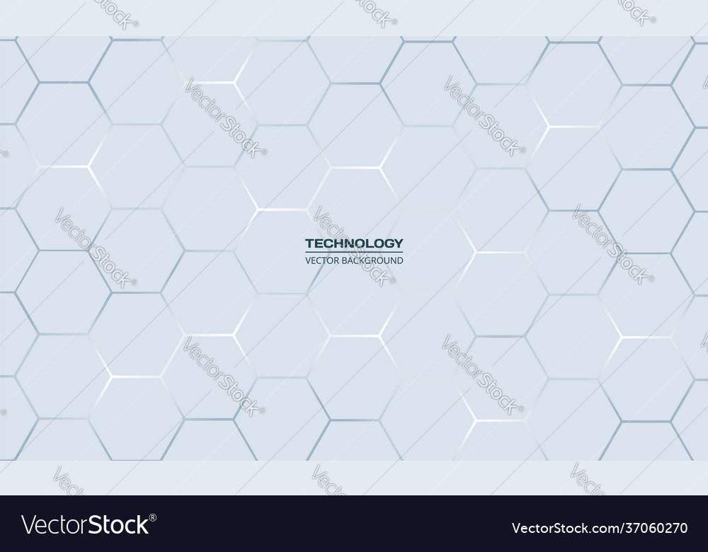 Light gray hexagonal technology abstract Vector Image