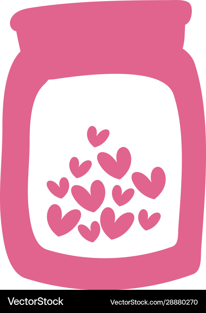 Mason jar with hearts love Royalty Free Vector Image