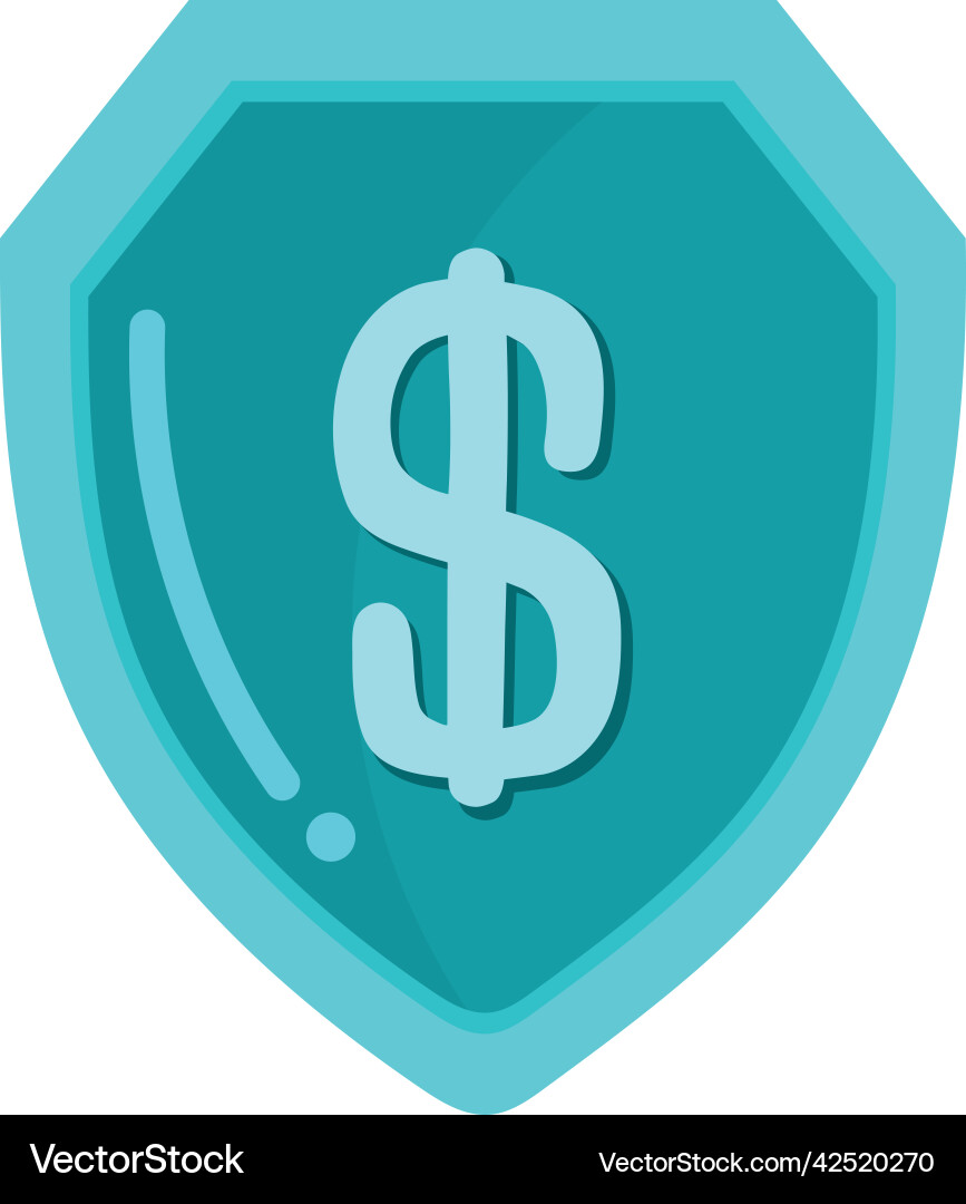 Money insurance with shield Royalty Free Vector Image