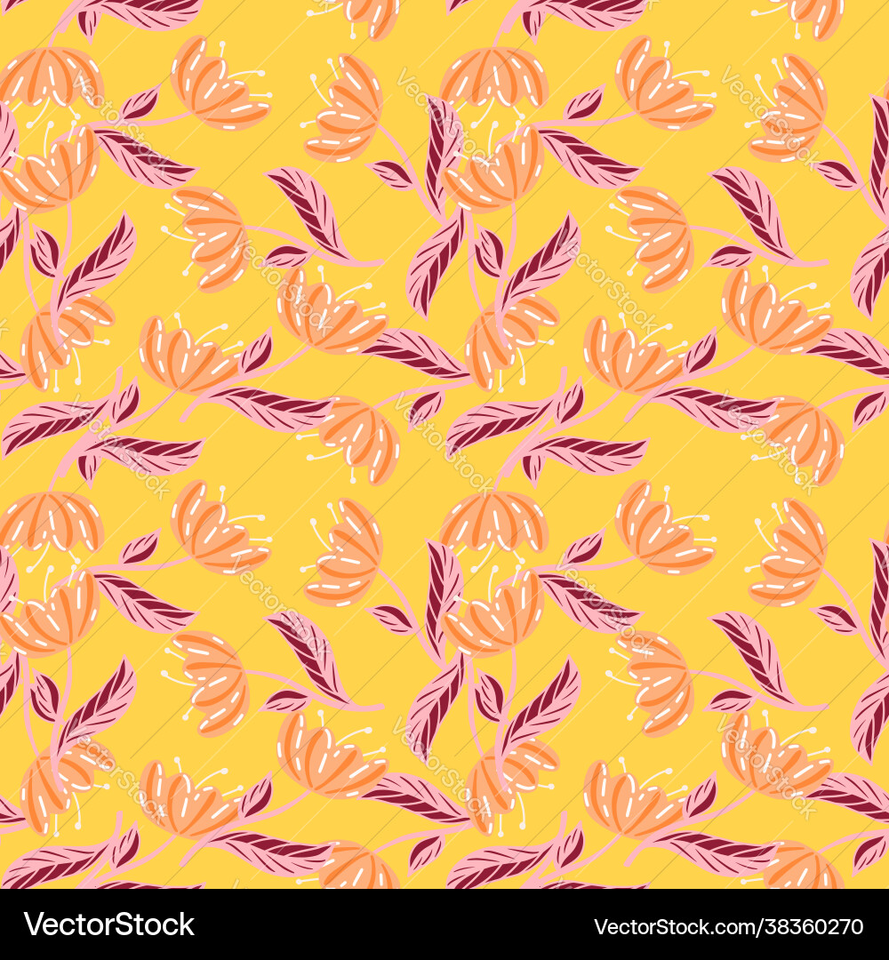 Random seamless pattern with little poppy flowers Vector Image