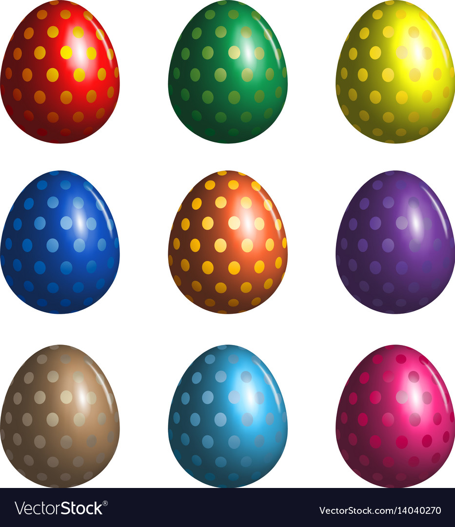 Set of colorful easter eggs with patterns Vector Image