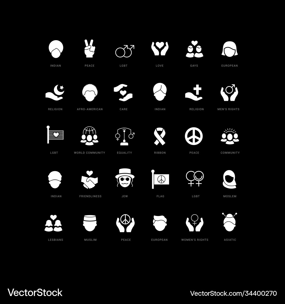 Simple icons international tolerance day Vector Image